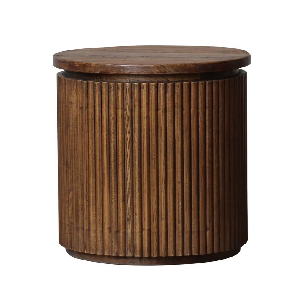 BERNARD OLD ELM ROUND SIDE TABLE | Best Furniture Shop