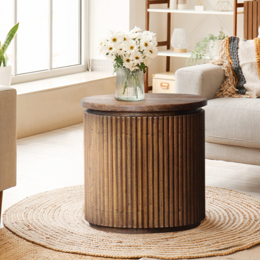 BERNARD OLD ELM ROUND SIDE TABLE | Best Furniture Shop
