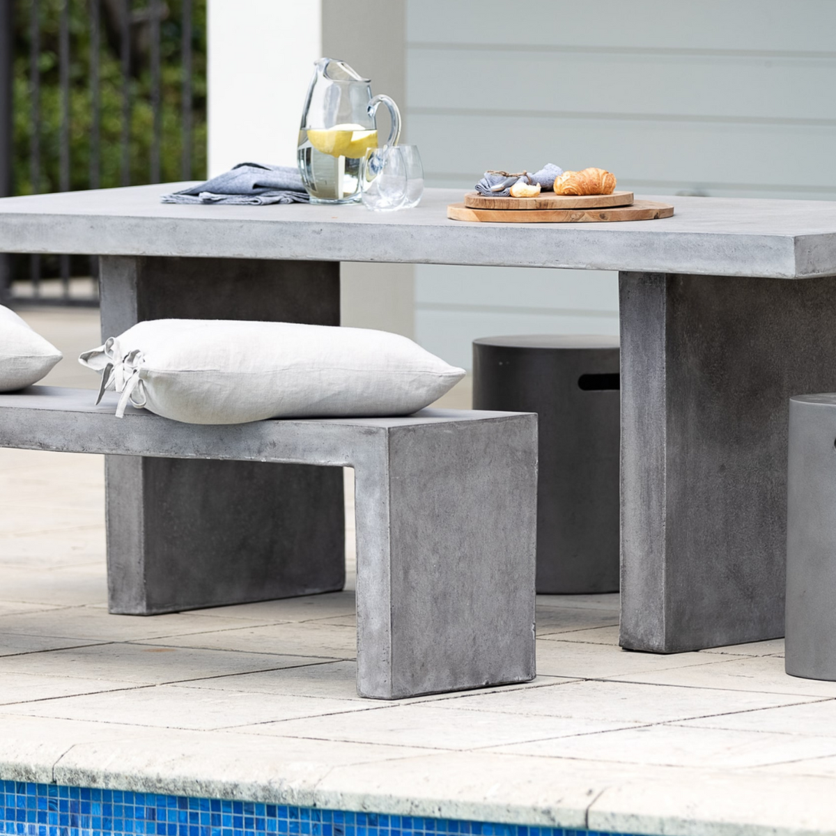 PALMA OUTDOOR CONCRETE BENCH SEAT | 2 COLOURS | Best Furniture Shop